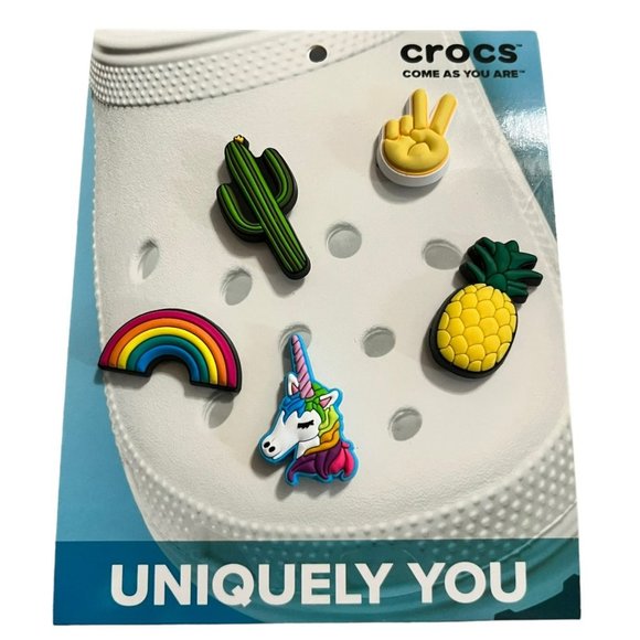 CROCS | Accessories | New Crocs Jibbitz 5 Pack Peace Sign Cactus ...